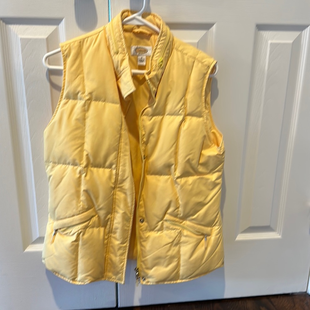 Talbots Yellow 80% Goose Down Fill Vest - Size Small - Gem